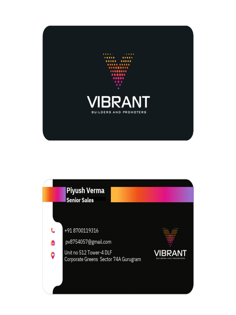 Vibrant Visiting Card | PDF