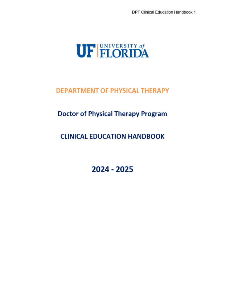 DPT Clinical Education Handbook 2024-2025 | PDF | Physical Therapy ...