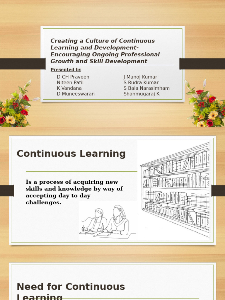 Culture of Continuous Learning Strategies | PDF | Mentorship | Learning
