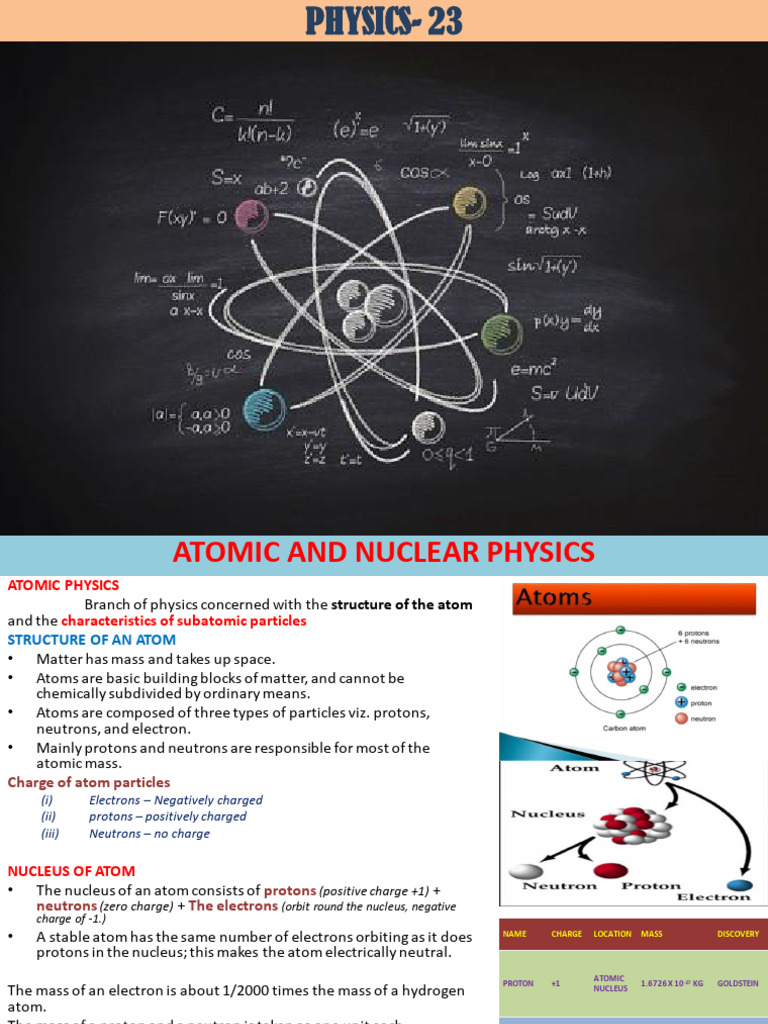 Physics 23 | PDF | Atoms | Proton