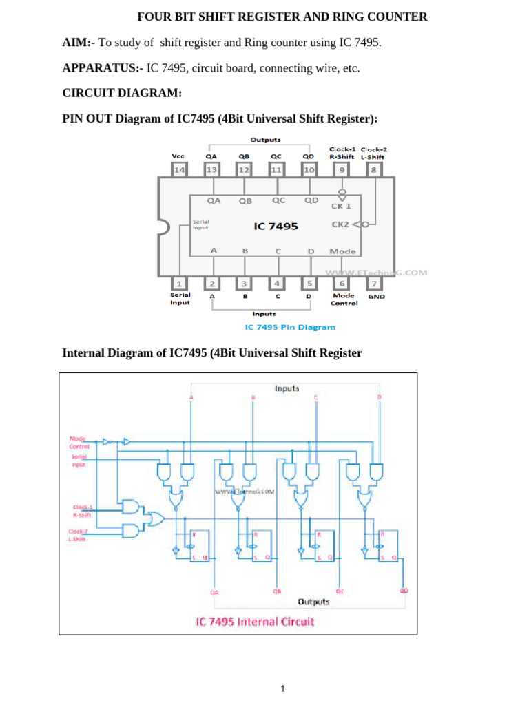 Four bit shift register and Ring Counter | PDF | Electronic Design | Computer Engineering