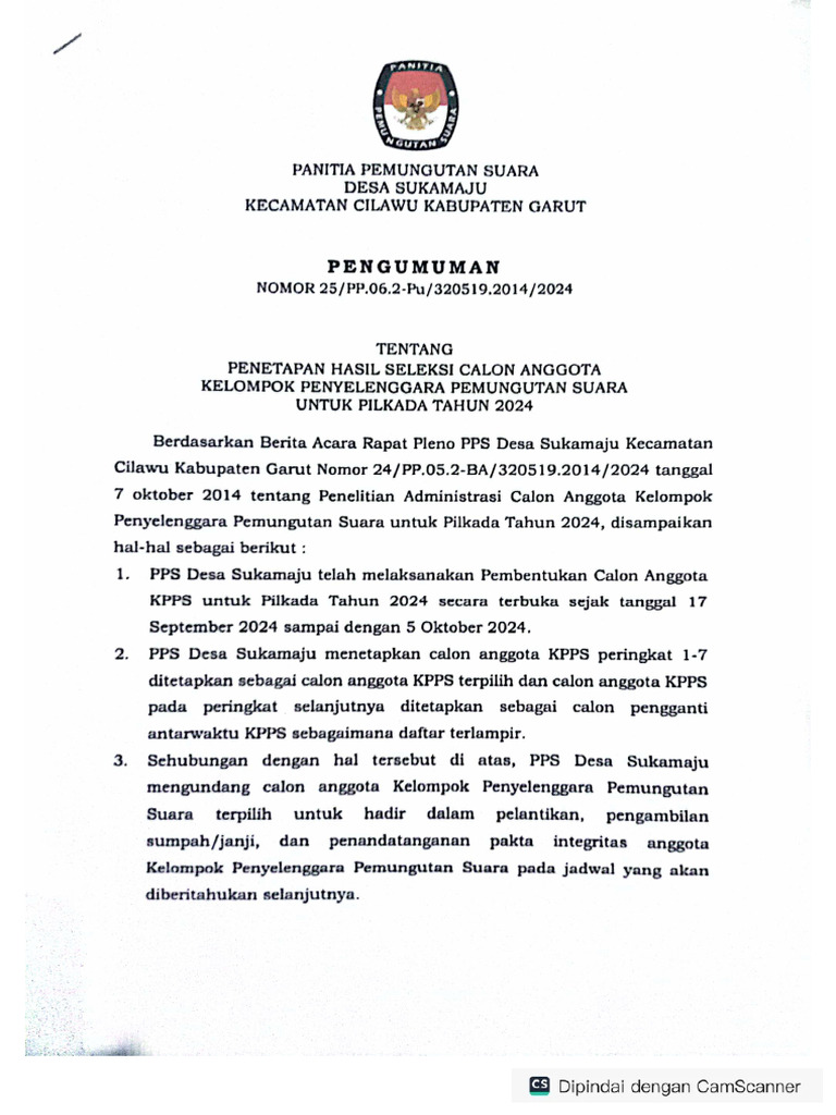 pengumuman kpps | PDF