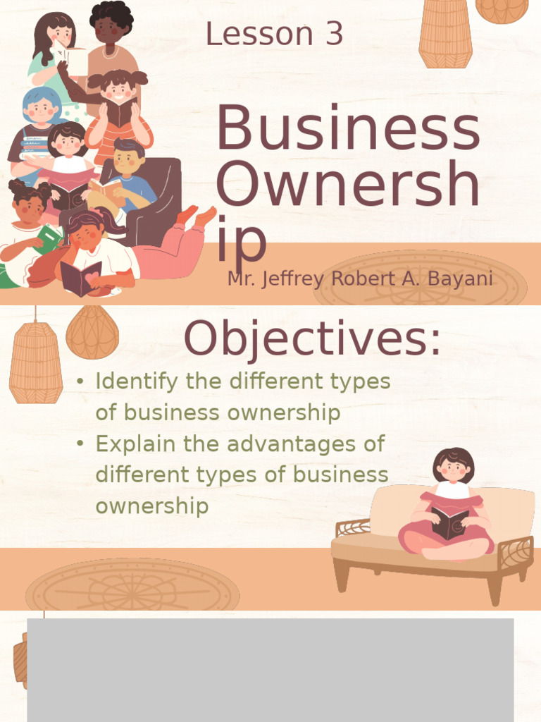 TLE9 - T1 Lesson 3 - Business Ownership (student copy) | PDF