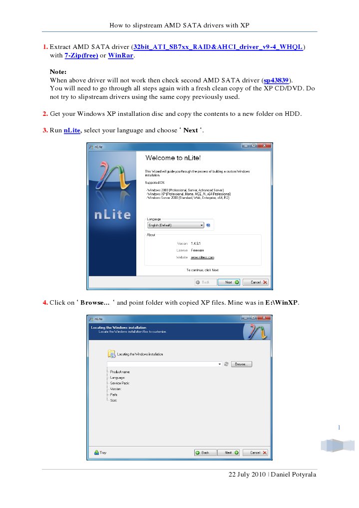 How To Slipstream AMD SATA Drivers With XP | PDF | Windows Xp | X86 ...