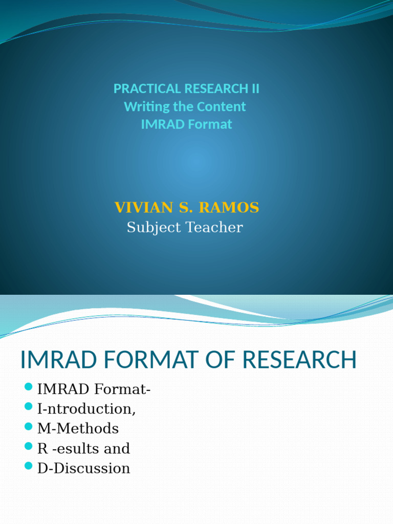 Research Imrad Format Orientation Discussion | PDF | Theory | Data