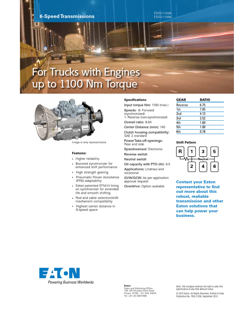 6-speed-transmissions-brochure2 | PDF | Manual Transmission | Motor Vehicle
