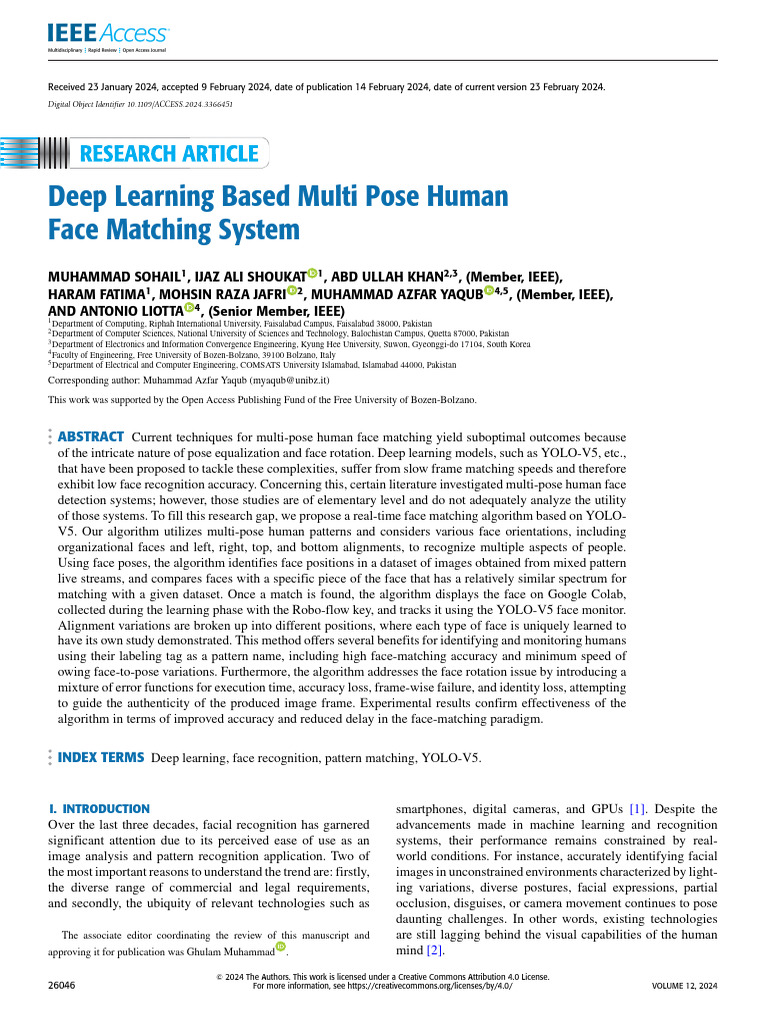 Deep Learning Based Multi Pose Human Face Matching System | PDF | Deep ...