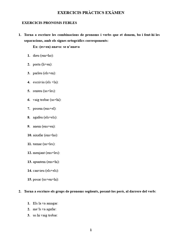 Pronoms Febles | PDF