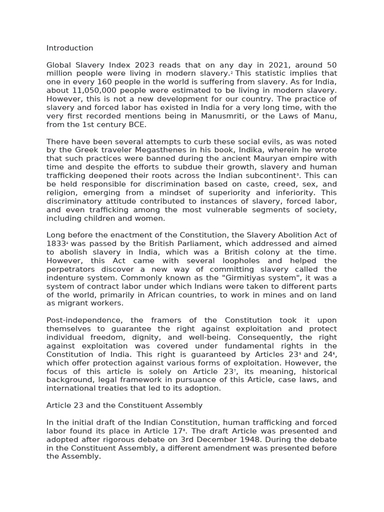 Article 23 | PDF | Human Trafficking | Slavery