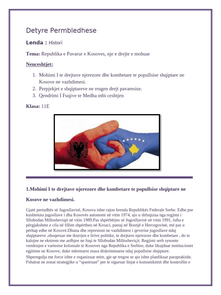 Detyre Permbledhese Histori | PDF