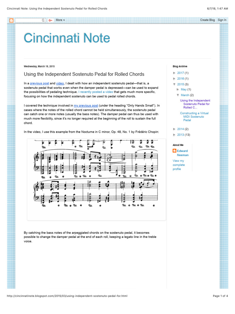 Sostenuto Pedal For Rolled Chords | PDF | Piano | Musical Instruments