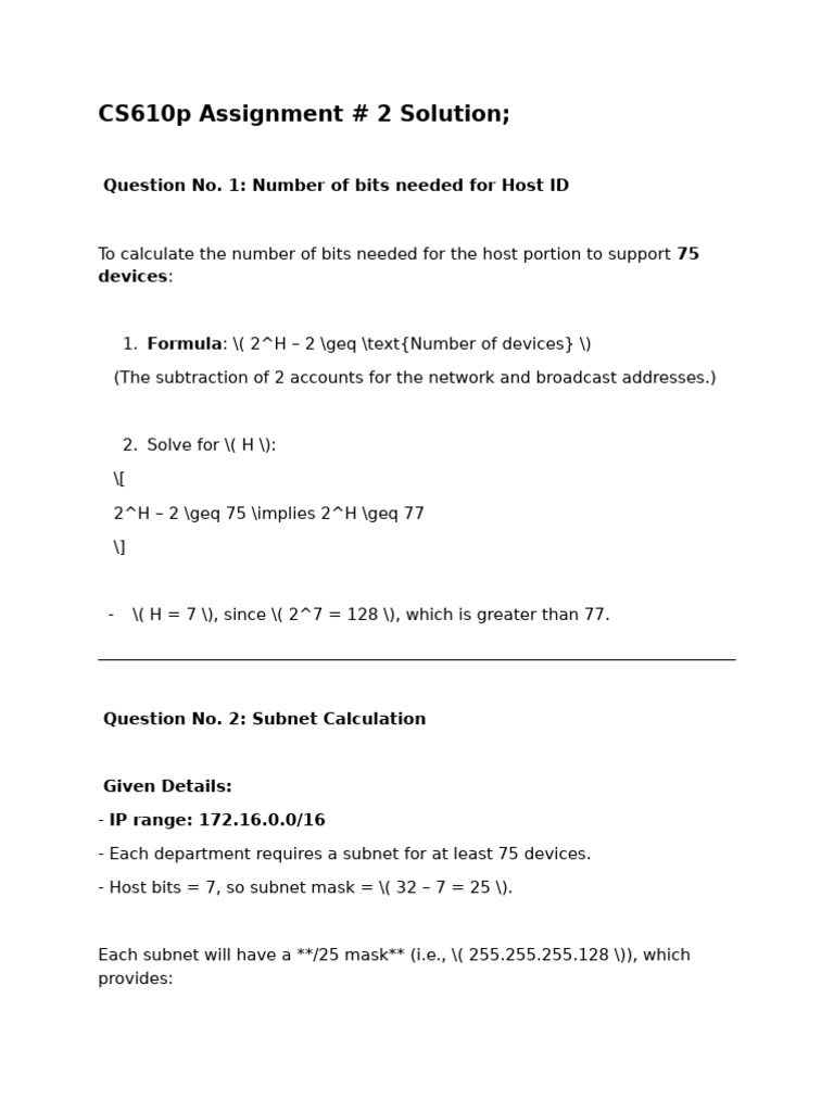 CS610p Assignment-2 Solution | PDF