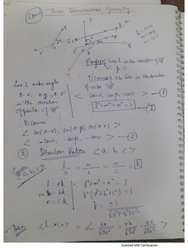 3-D Geometry (Topic Line) | PDF