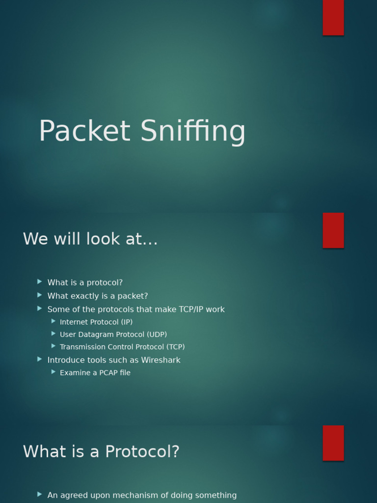 Packet Sniffing | PDF | Internet Protocol Suite | Transmission Control ...