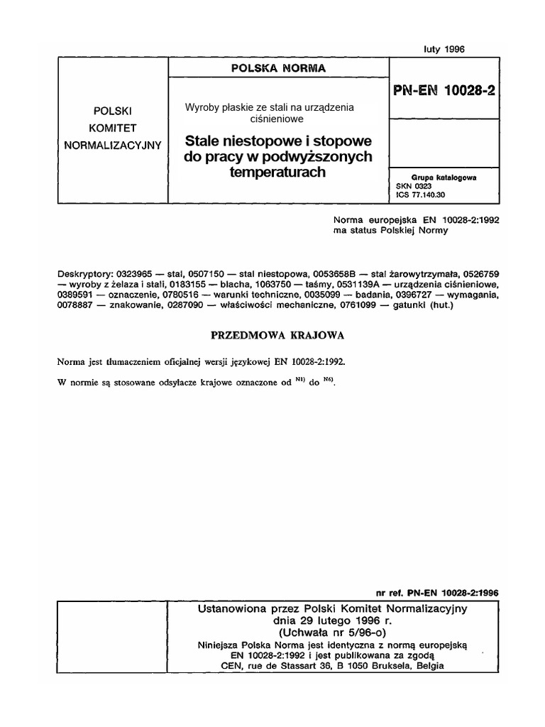 PN en 10028 2 | PDF