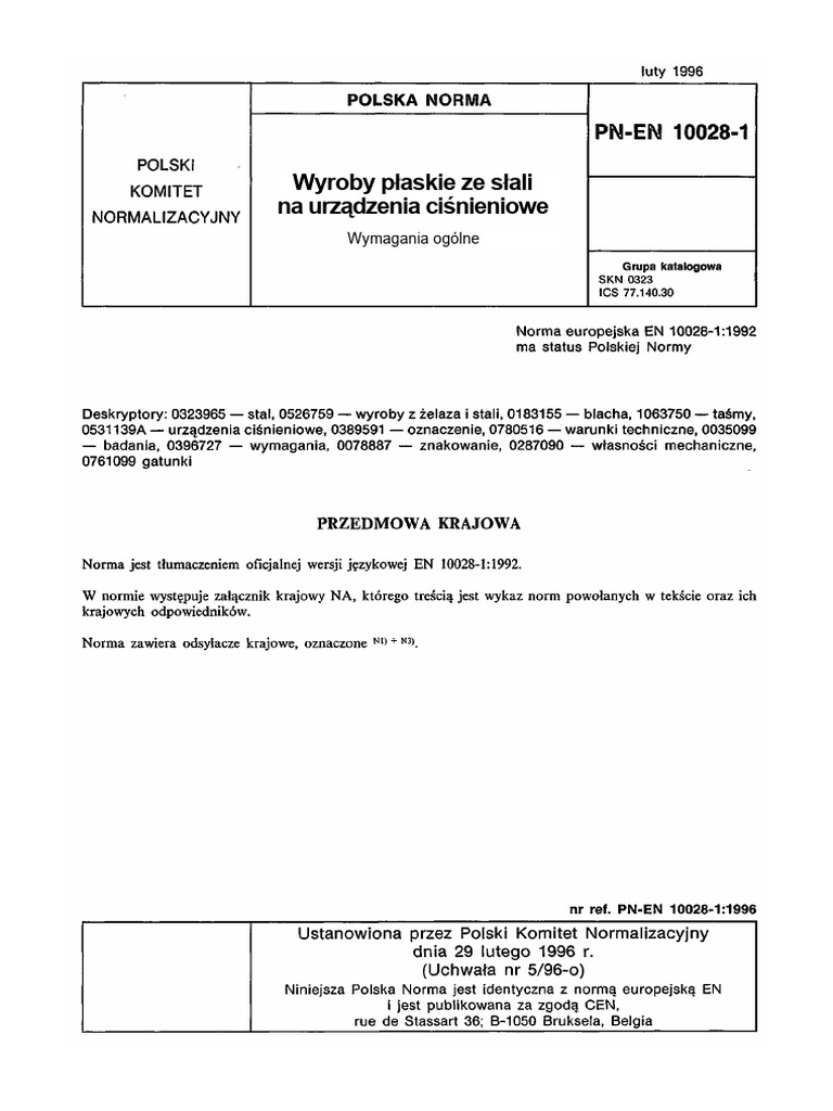 PN en 10028 1 | PDF