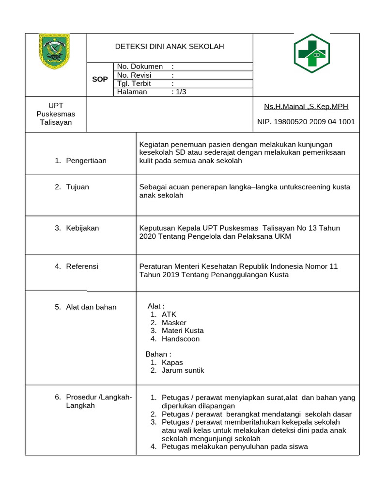 Sop Deteksi Dini 2021 | PDF