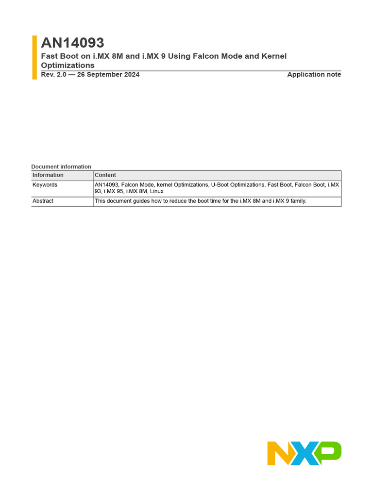 AN14093-Fast Boot and Kernel Optimization | PDF | Booting | Computing
