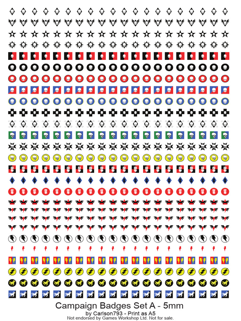 Campaign Badges - 5mm Set A | PDF
