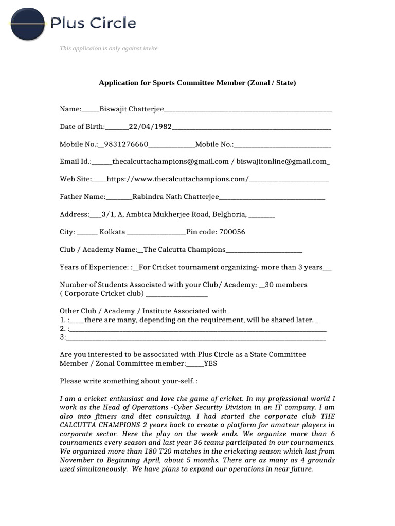 Form-Pers. Profile | PDF | Kolkata