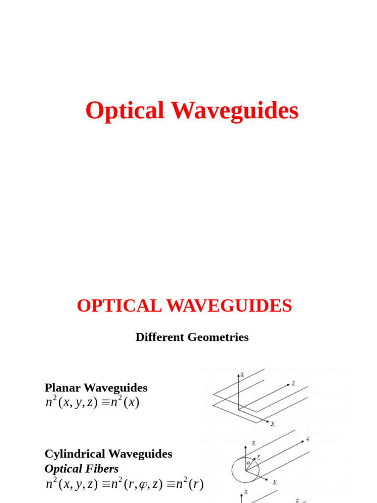 L3 - Optical Waveguides | PDF | Waveguide | Waves