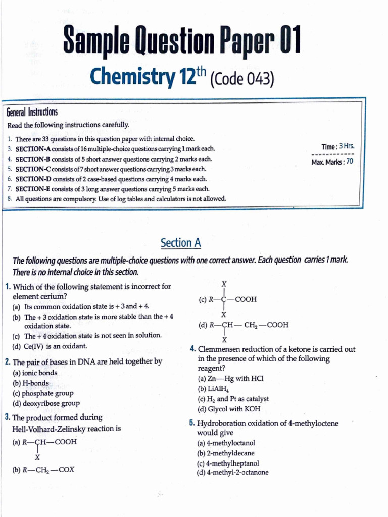 Sample Paper 2 | PDF