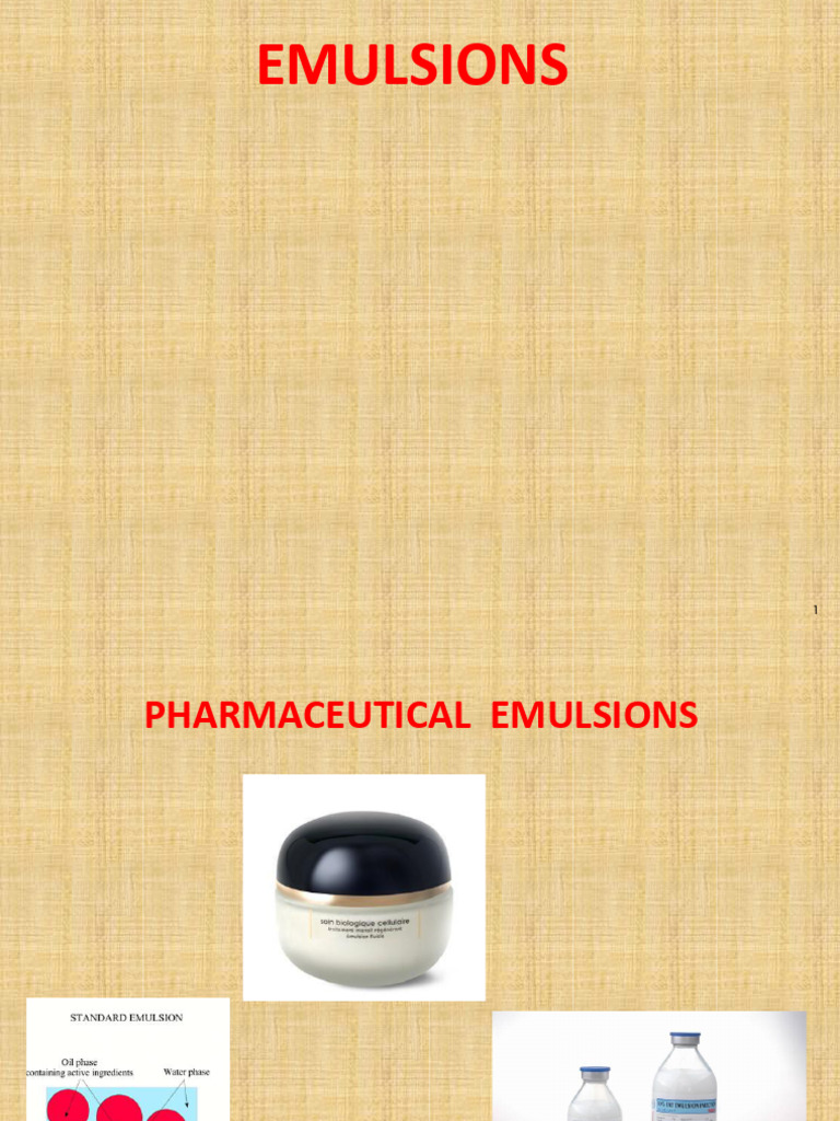 Emulsions | PDF | Emulsion | Surfactant