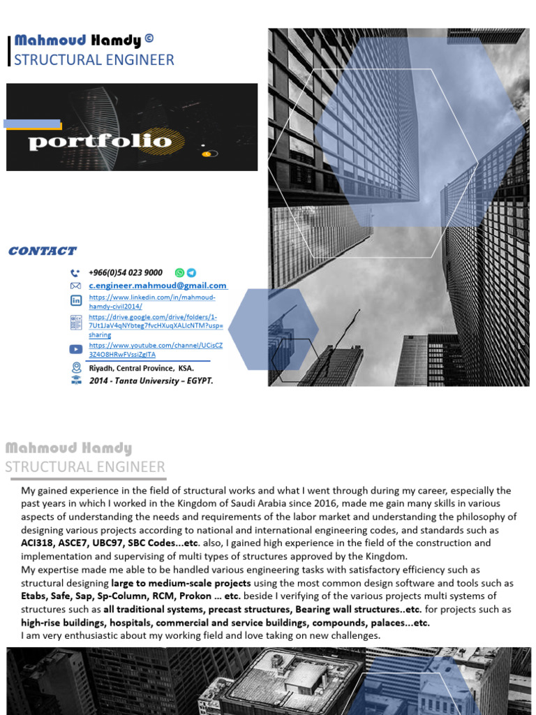 Portfolio for Work Samples | PDF | Structural Engineering | Real Estate