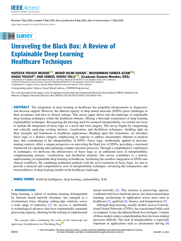 Unraveling The Black Box A Review of Explainable Deep Learning Healthcare Techniques | PDF ...