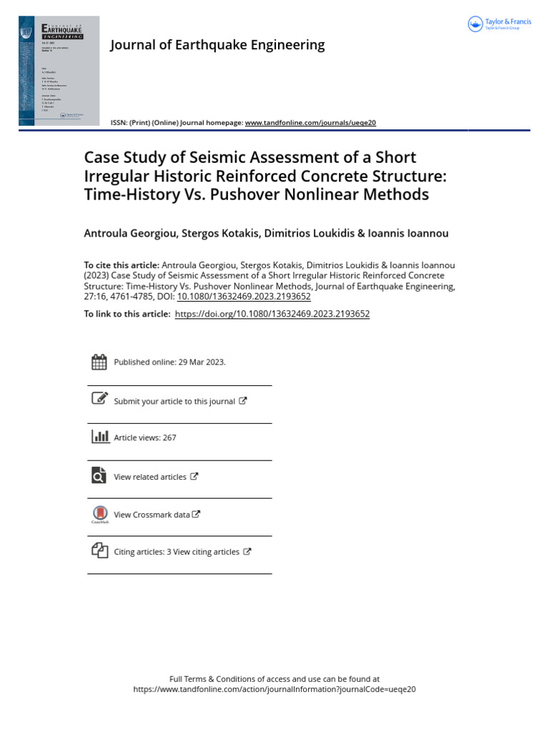 Case Study of Seismic Assessment of A Short Irregular Historic ...
