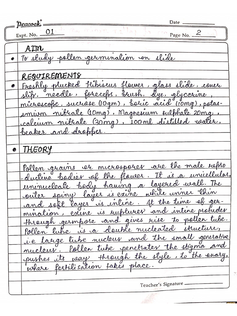 Exp 01 Bio Class 12 Cbse | PDF