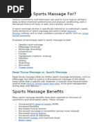 Competitive Massage Techniques in Football | PDF | Massage | Manual Therapy
