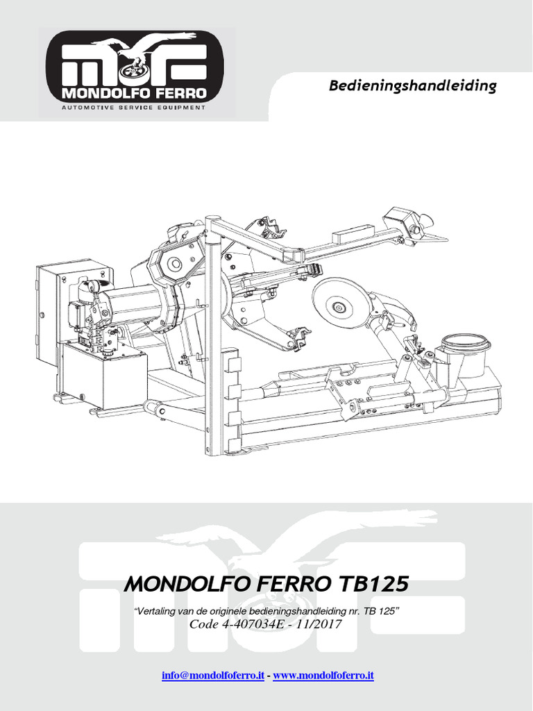 Mondolfo Ferro TB125 - Handleiding (Nederlands) | PDF