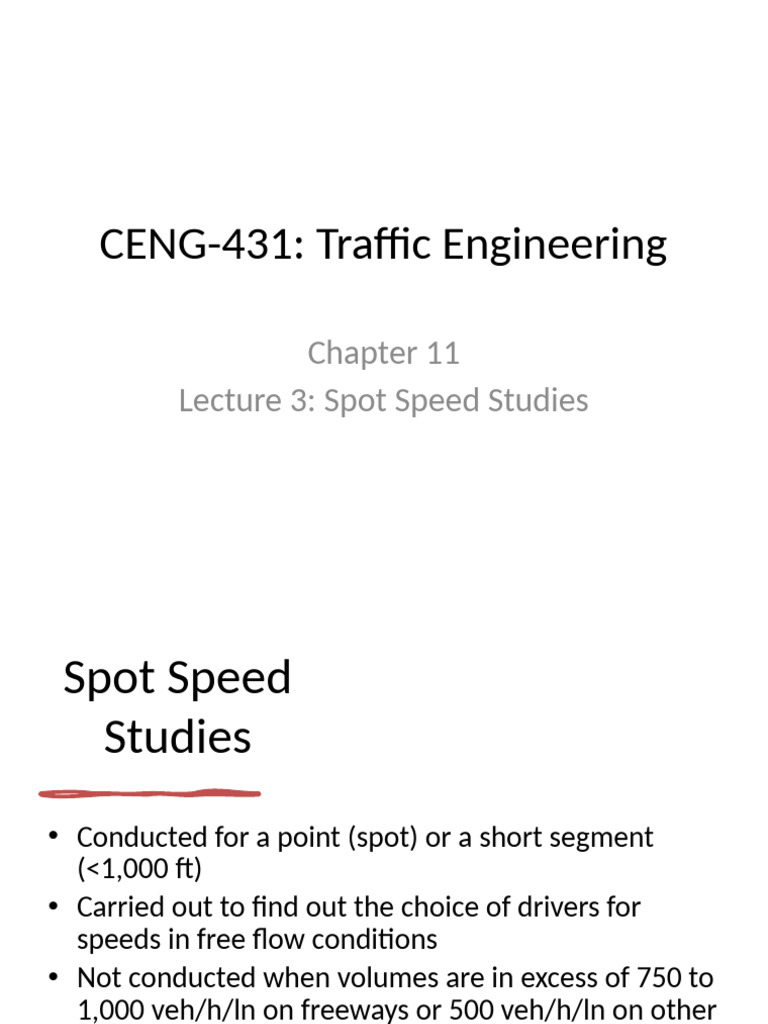 Lect3 - Spot Speed, Travel Time and Delay Studies | PDF | Road Safety ...