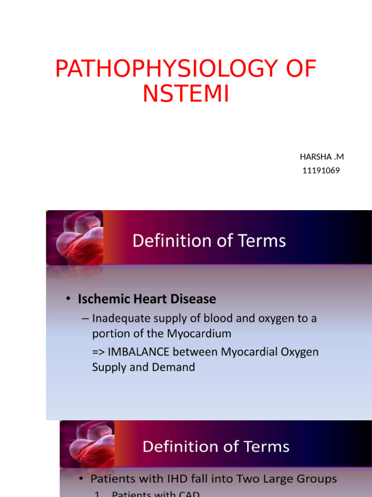NSTEMI Pathophysiology Guide | PDF