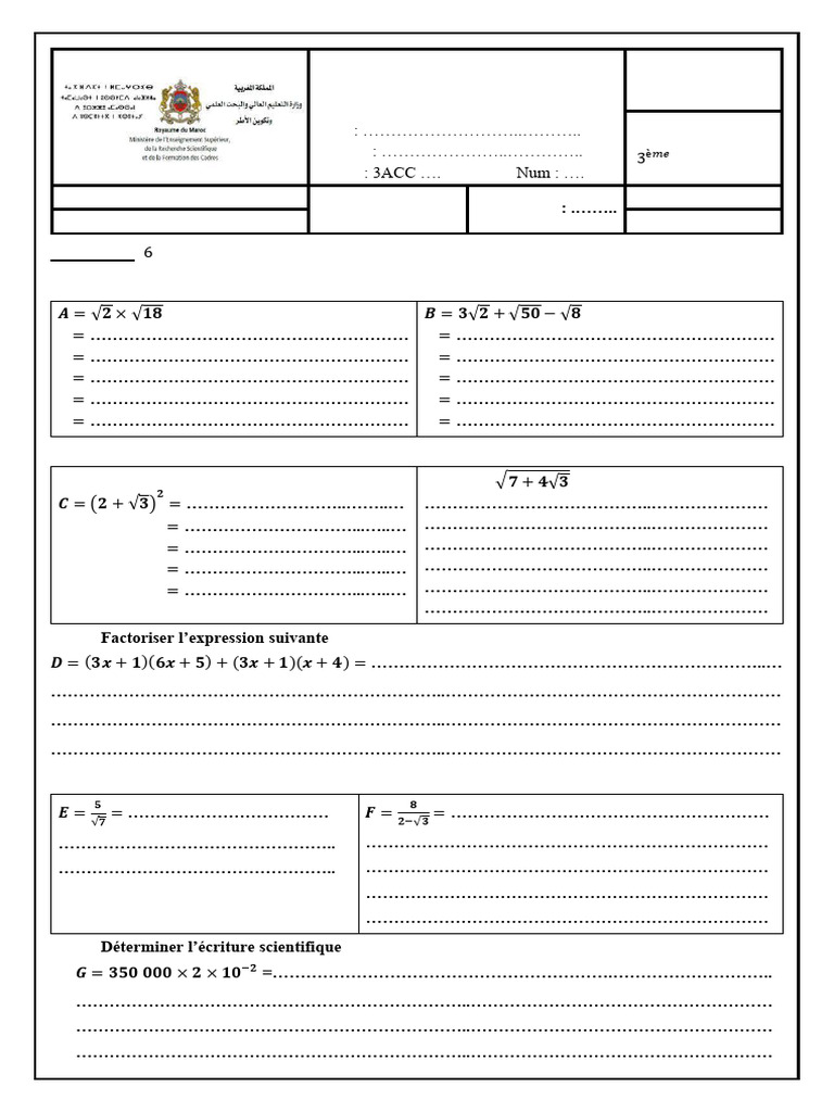 Examen Normalisé Local 2023 | PDF