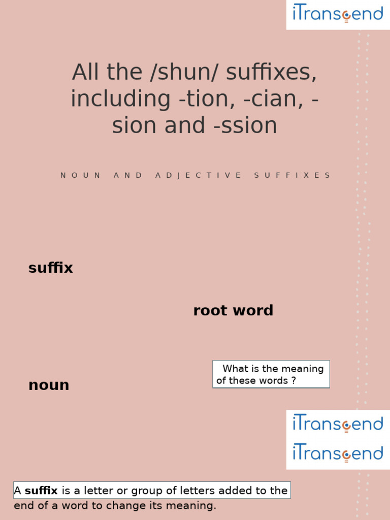 Suffixes | PDF | Word | Part Of Speech