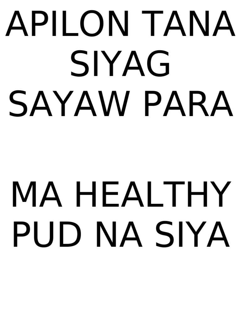 Apilon Tana Siyag Sayaw Para Ma Healthy Pud Na Siy (5) | PDF