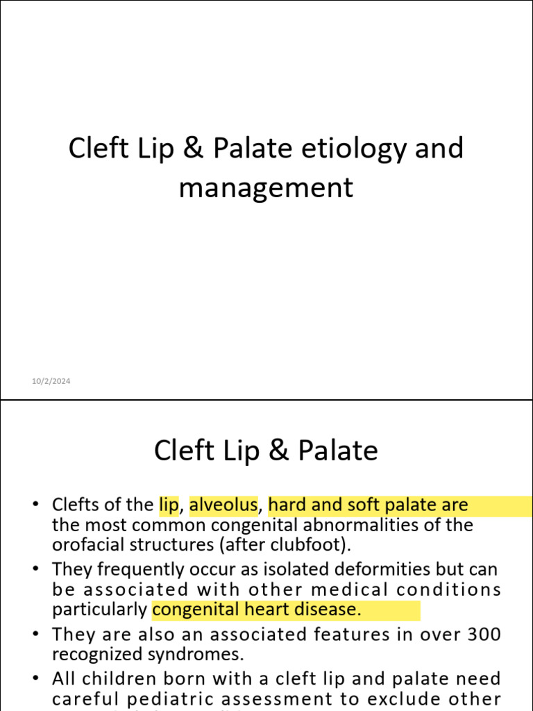 Cleft Lip & Palate: Causes and Care | PDF | Medical Specialties | Human ...