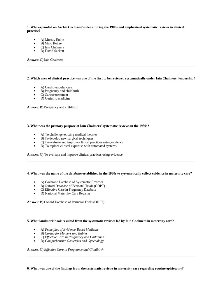 Ebp MCQS | PDF | Evidence Based Medicine | Evidence Based Practice