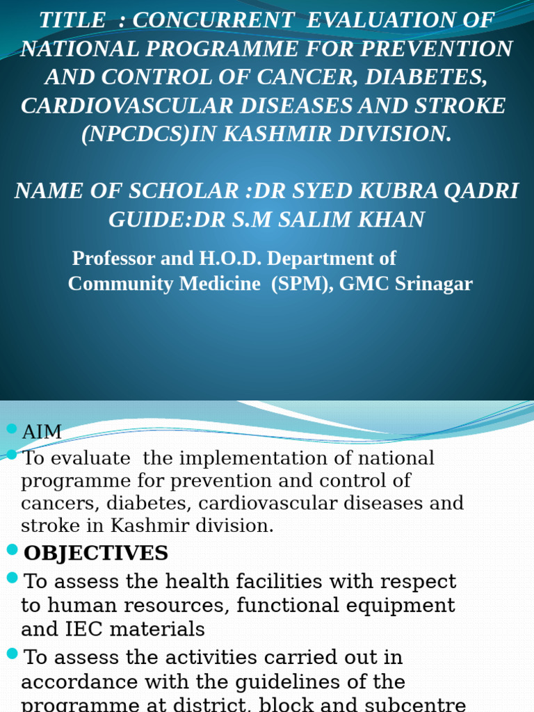 npcdcs ppt | PDF | Medicine | Clinical Medicine