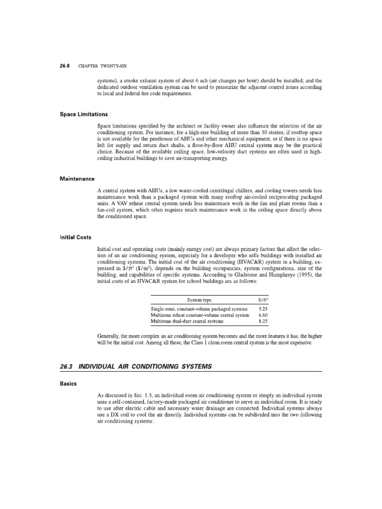 Individual Air Conditioning Systems | PDF