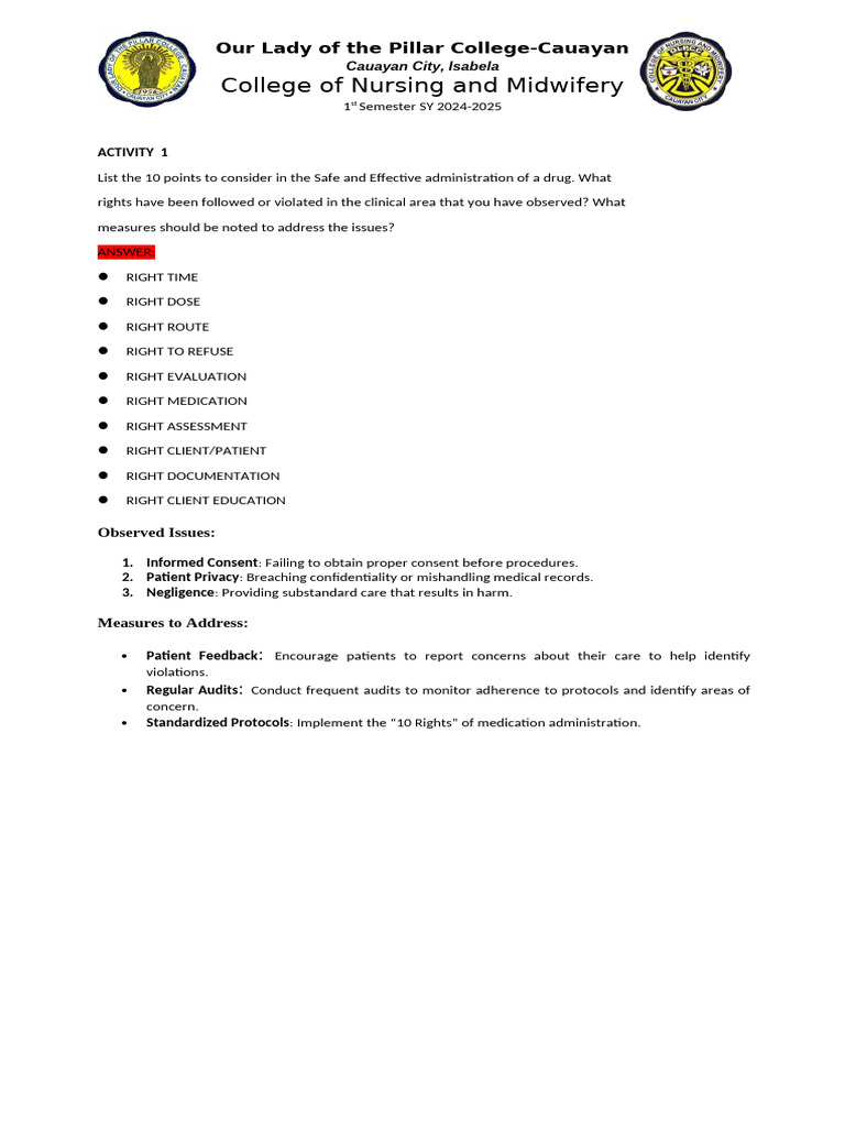 Palangao, Zamantha-Pharmacologyaxtivity2 | PDF | Nursing | Dose ...