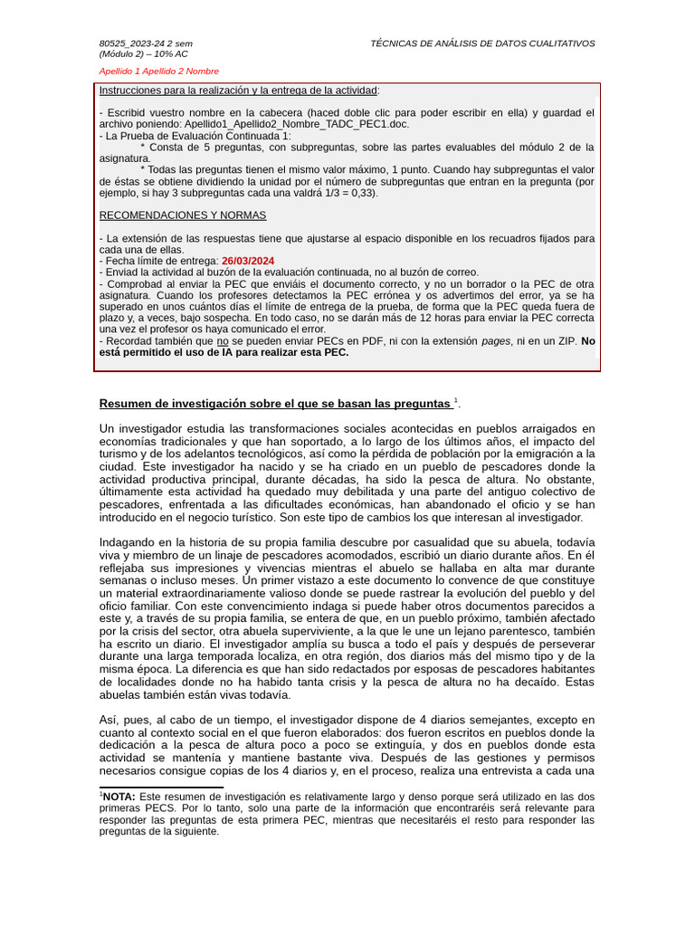 PEC1 TADC 23-24 2n Sem - ENUNCIADOS | PDF