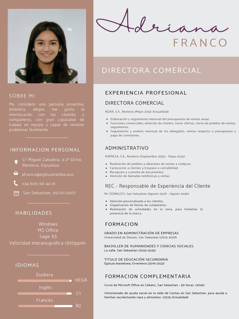 Curriculum Vitae (Adriana) | PDF