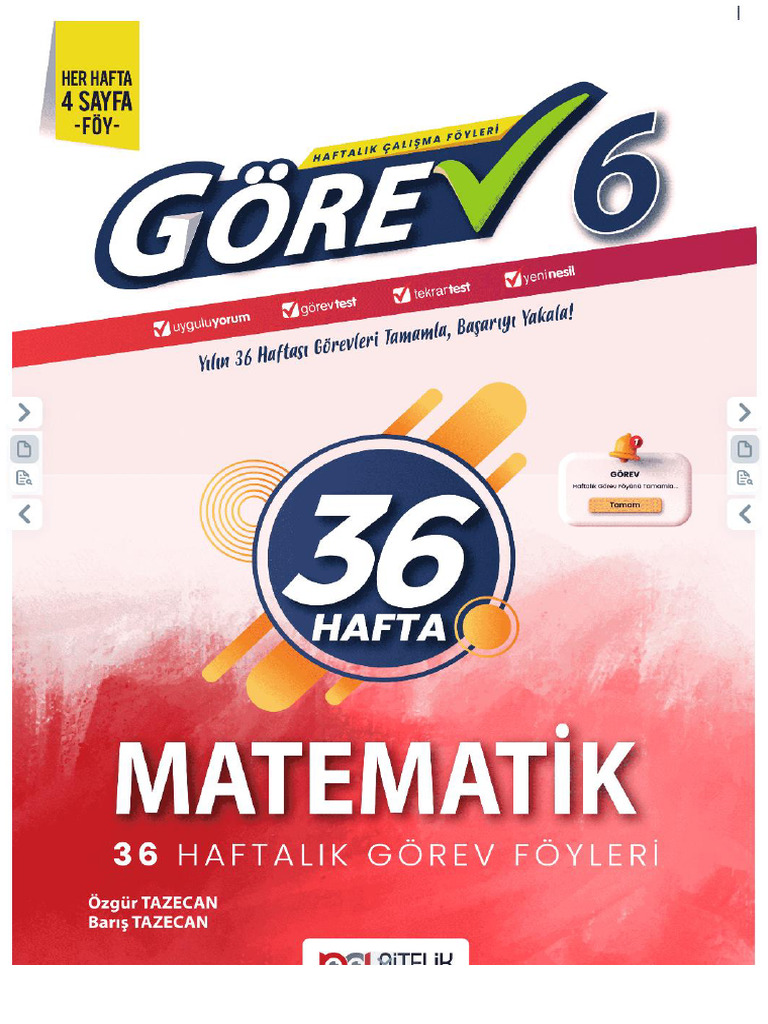 Nitelik Yayinlari 6.sinif 36 Haftalik Gorev Foyleri | PDF