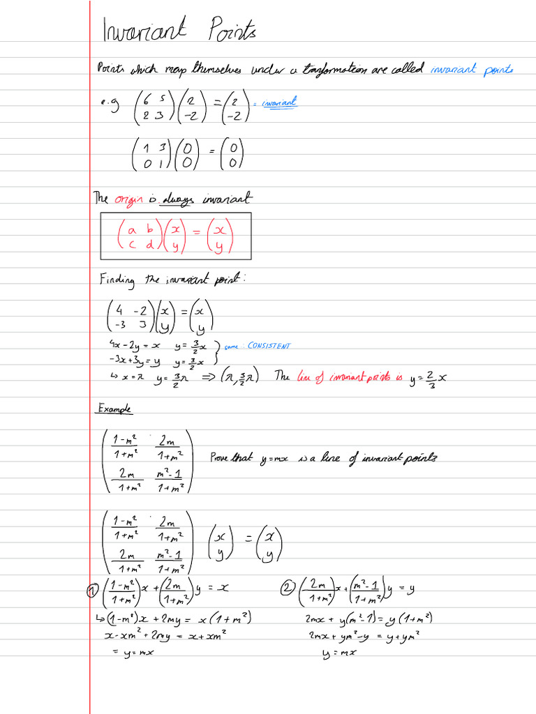 Invariant Points Notes | PDF
