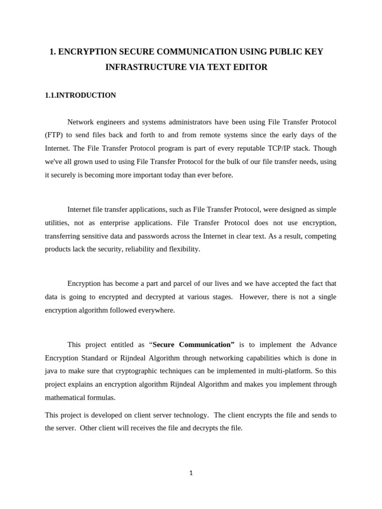 FINAL DOC Encryption - Secure Communication Using Public Key Infrastructure | PDF | Software ...