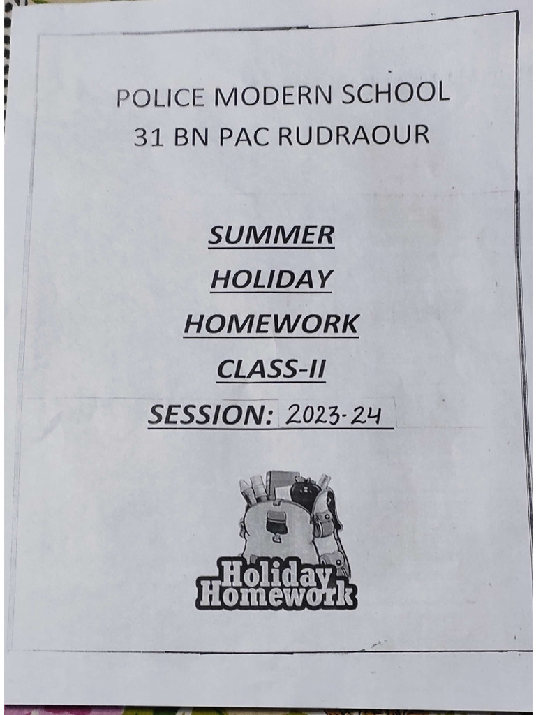 Summer Holiday Homework Class 2 | PDF