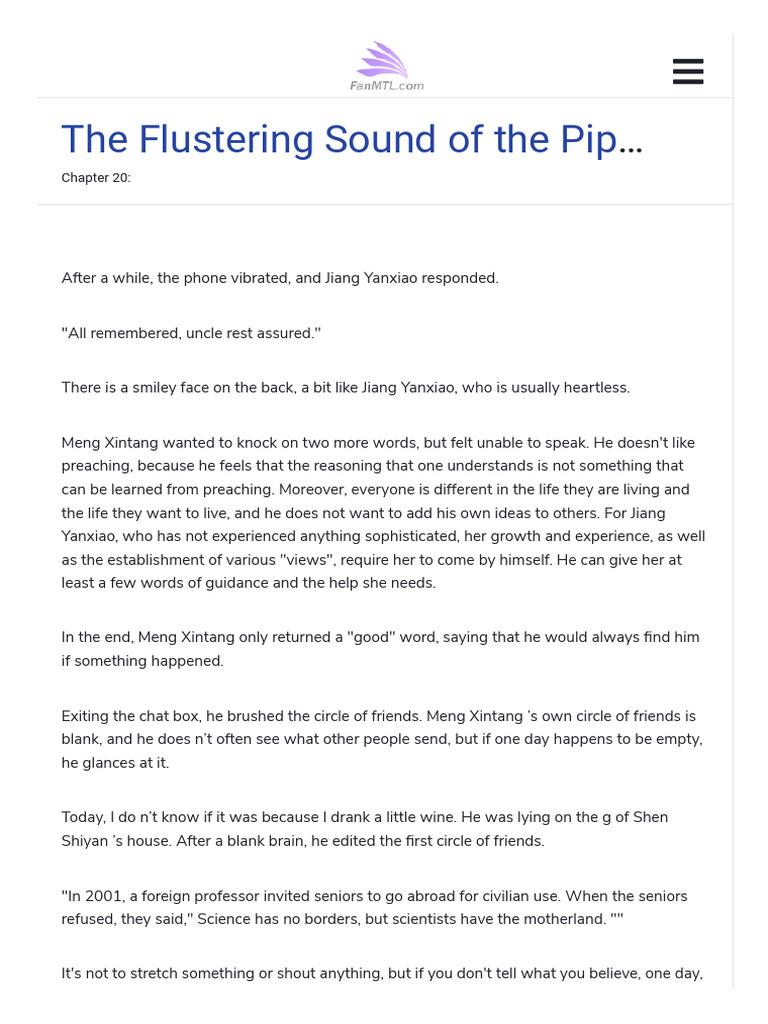 The Flustering Sound of The Pipa From The Hallway - Chapter 20 | PDF